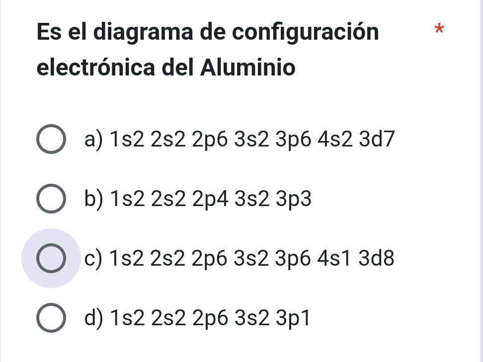 Es el diagrama de configuración electrónica | StudyX