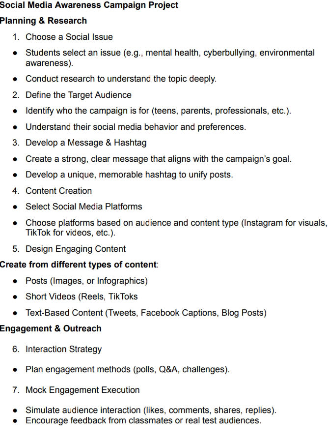 Social Media Awareness Campaign Project | StudyX