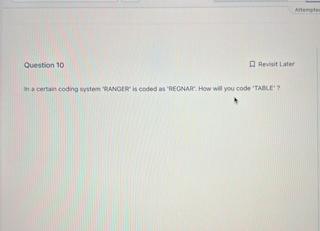 Question 10 In a certain coding system | StudyX