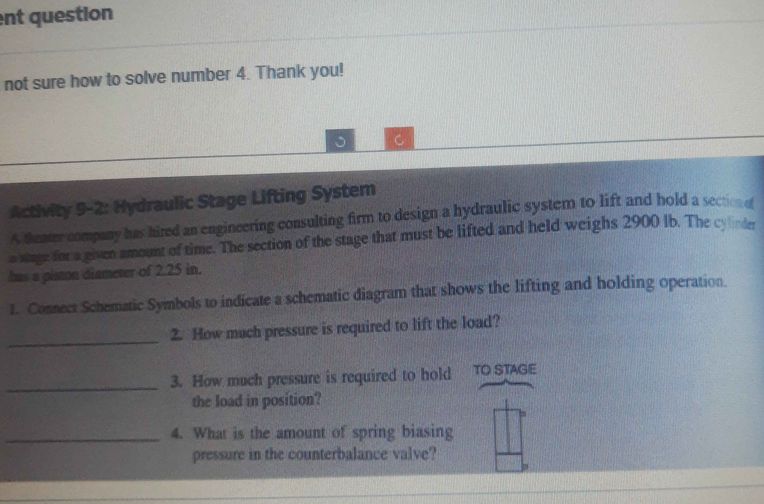 Activity 9-2 Hydraulic Stage Lifting System