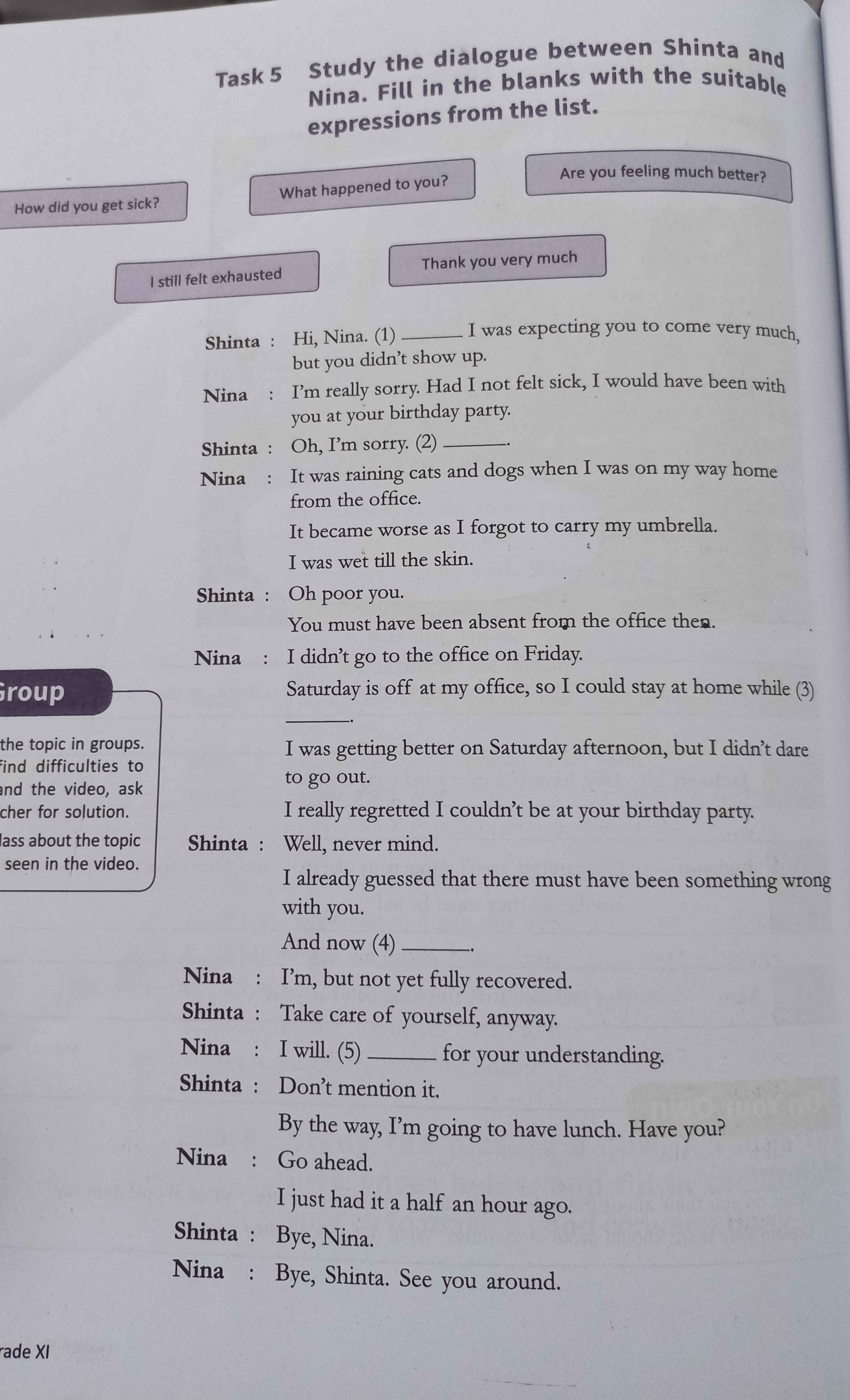 Task 5 Study the dialogue between Shinta and | StudyX