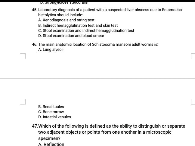45. Laboratory diagnosis of a patient with a | StudyX