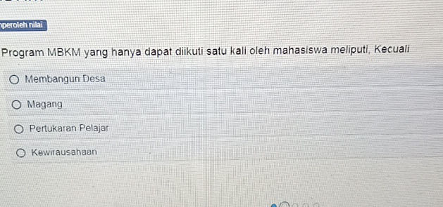 Program MBKM yang hanya dapat diikuti satu | StudyX