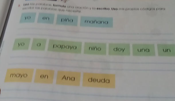 Lea las palabras formule una oracin y la | StudyX