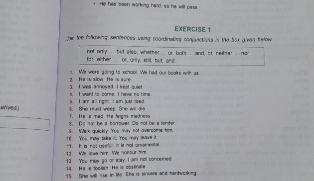 Join the following sentences using | StudyX