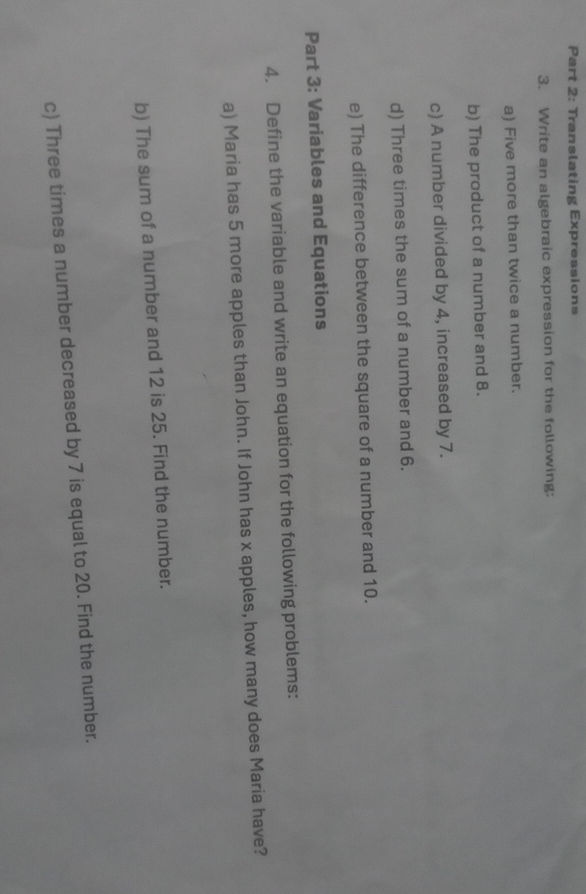 4. Define the variable and write an equation | StudyX