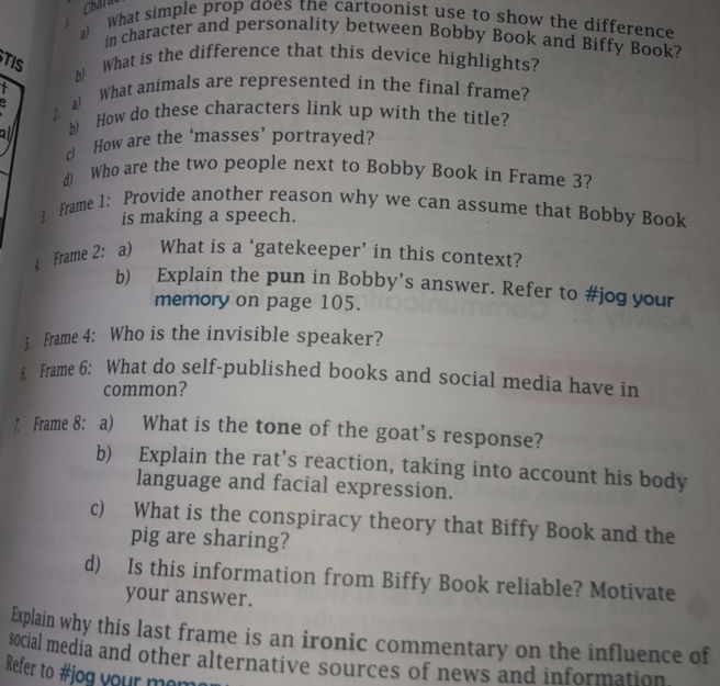 1 What simple prop does the cartoonist use | StudyX