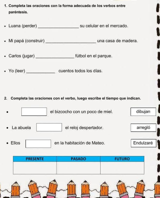 1 Completa Las Oraciones Con La Forma Studyx