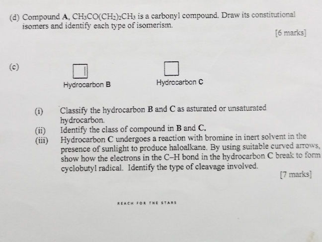 (d) Compound A, $CH_3CO(CH_2)_2CH_3$ is a | StudyX