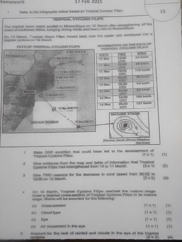 1. State ONE condition that could have led | StudyX