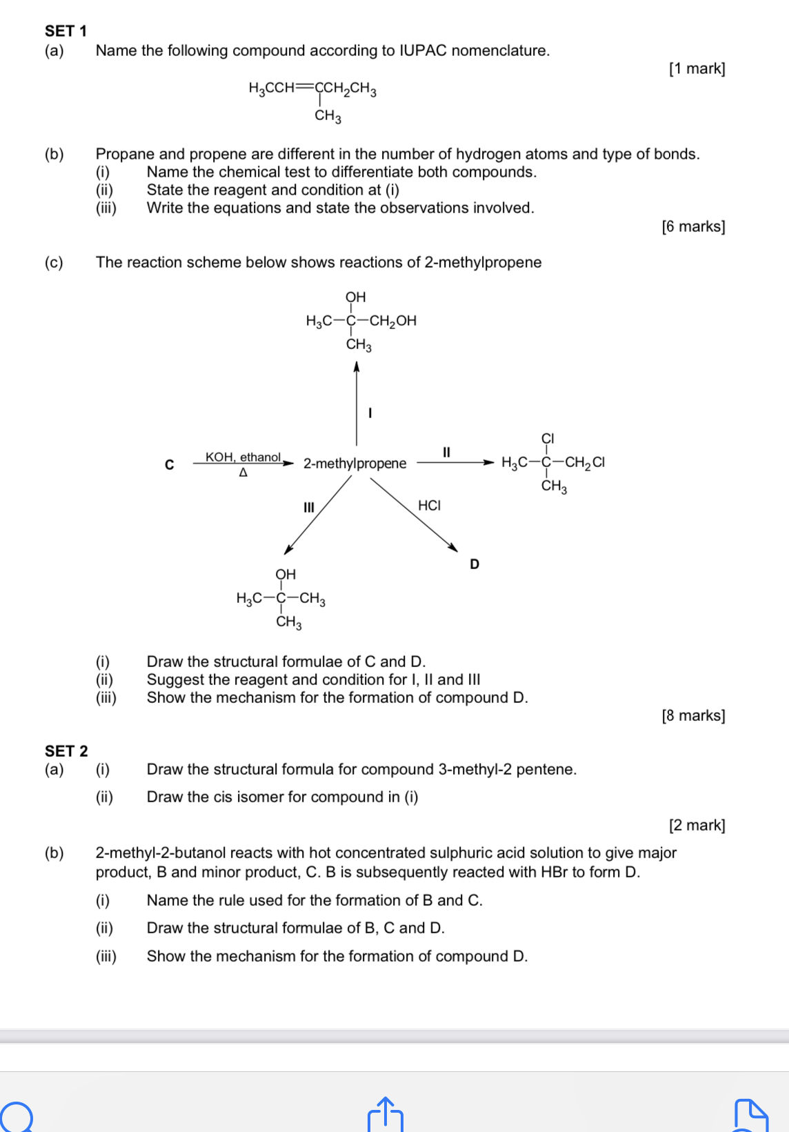 SET 1 (a) Name the following compound | StudyX