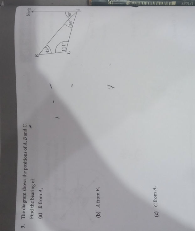 3. The diagram shows the positions of A, B | StudyX