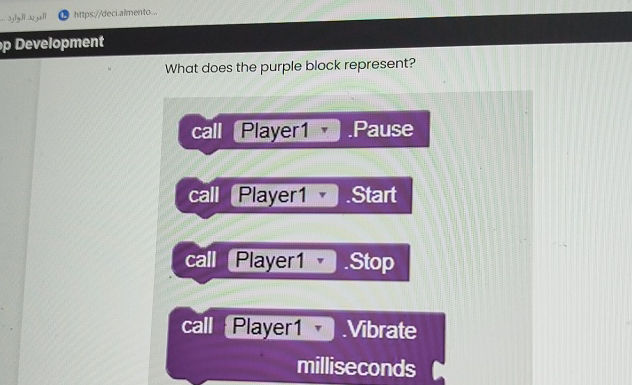 What does the purple block represent call