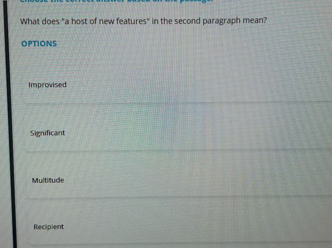 What does "a host of new features" in the