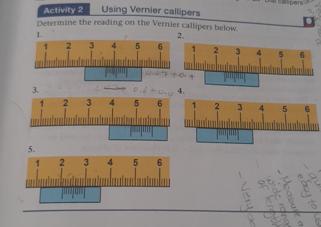 Activity 2 Using Vernier callipers Determine | StudyX