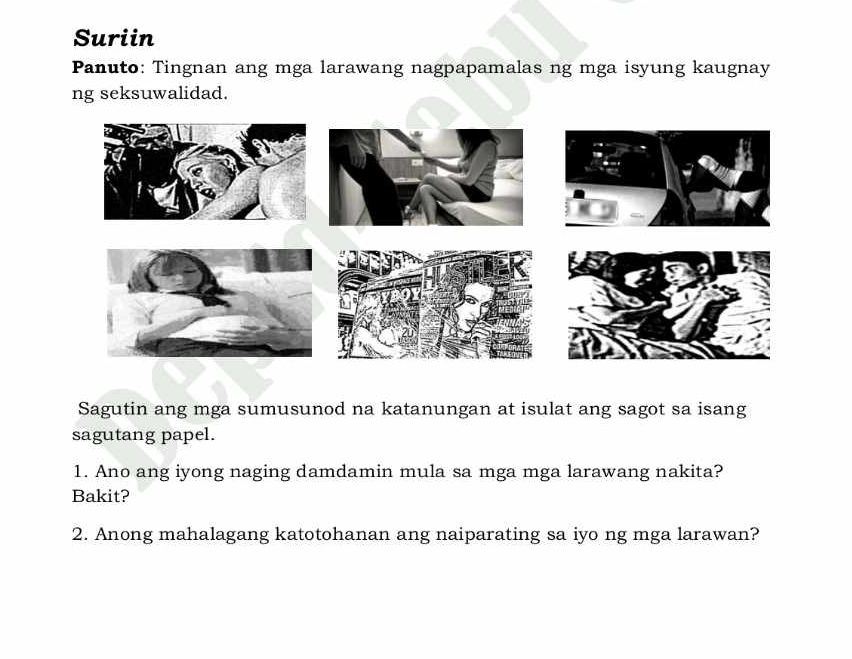 Suriin Panuto: Tingnan ang mga larawang | StudyX