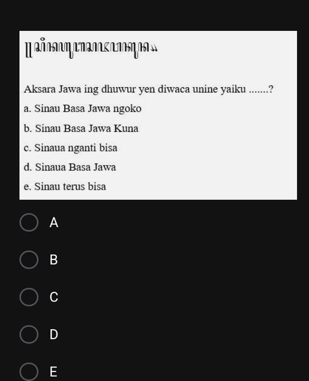 Aksara Jawa ing dhuwur yen diwaca unine | StudyX