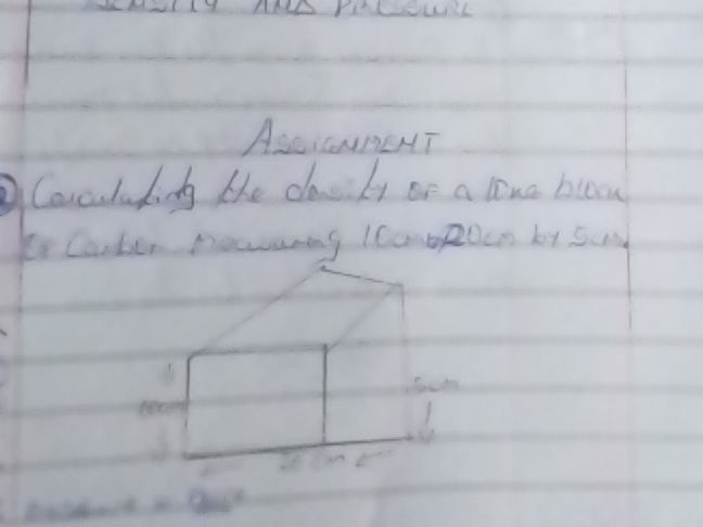 Calculating the density of a wood block of | StudyX