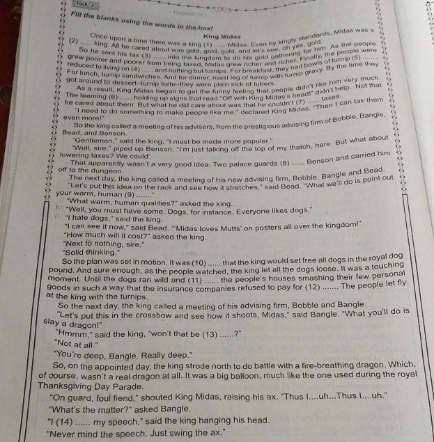 Task 2 Fill the blanks using the words in | StudyX