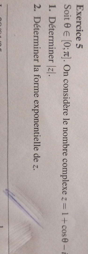 Exercice 5 Soit 0 On considre le nombre | StudyX