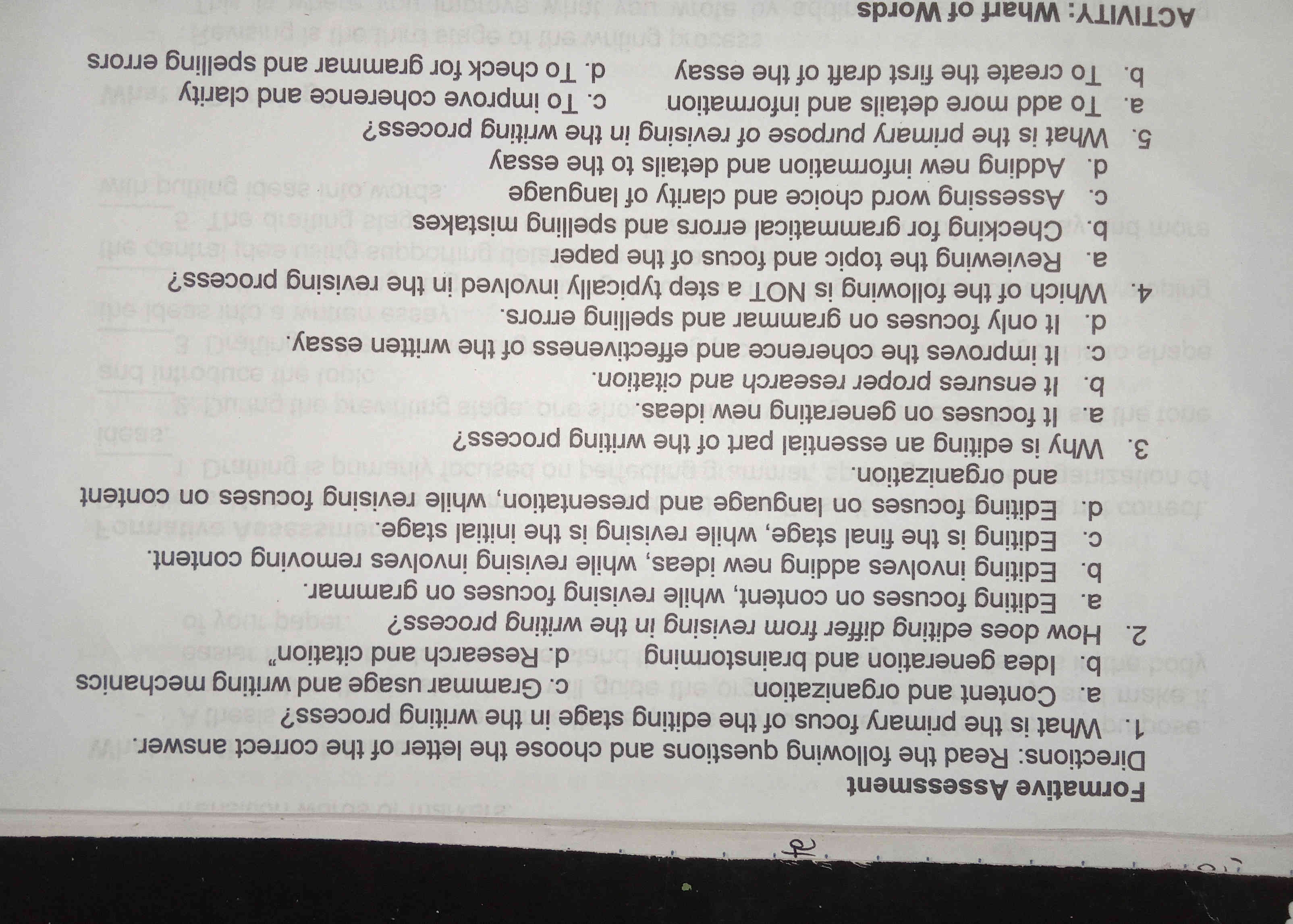 Directions: Read the following questions and | StudyX