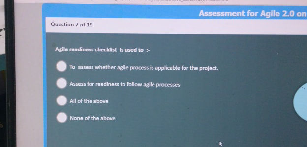 Question 7 of 15 Agile readiness checklist