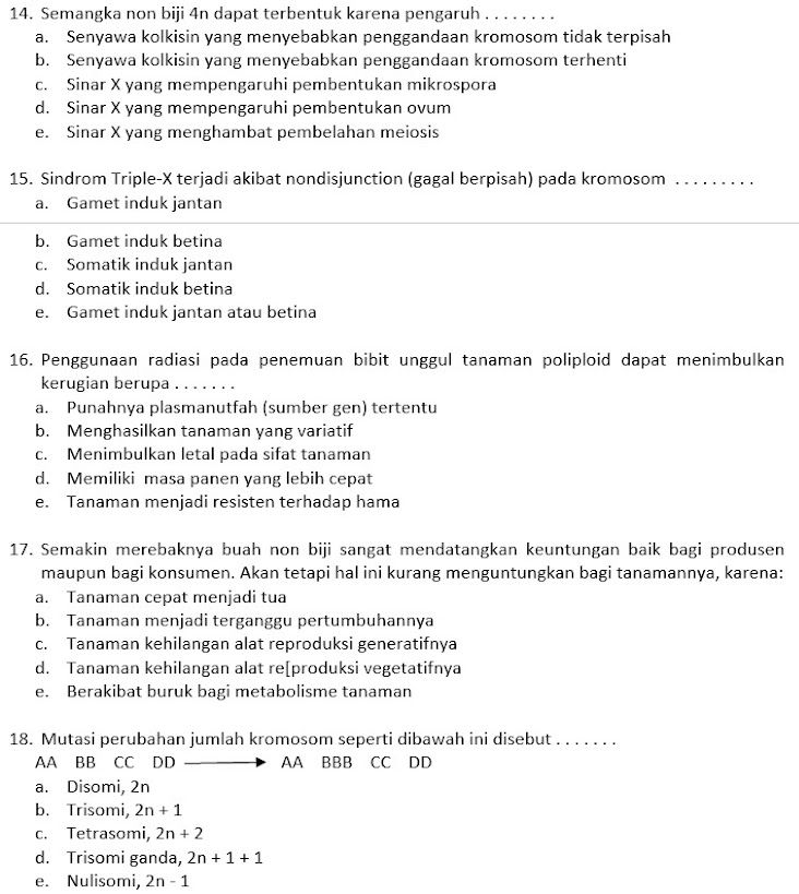 14 Semangka non biji 4n dapat terbentuk | StudyX