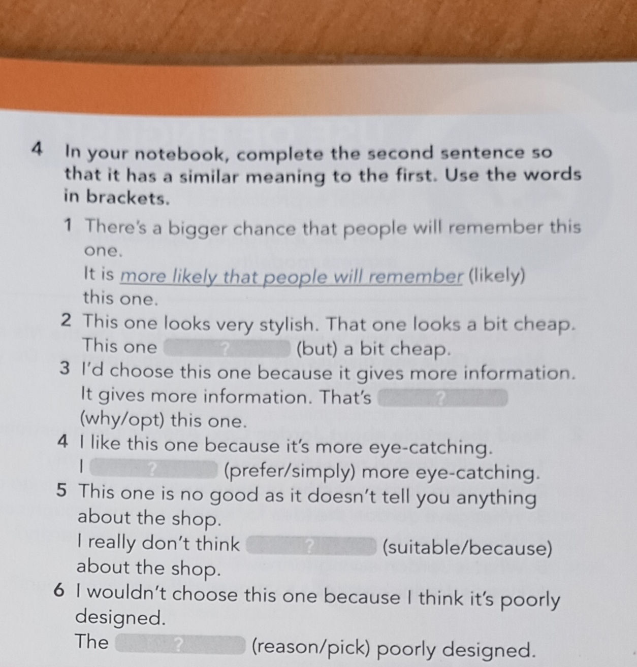 4 In your notebook complete the second | StudyX