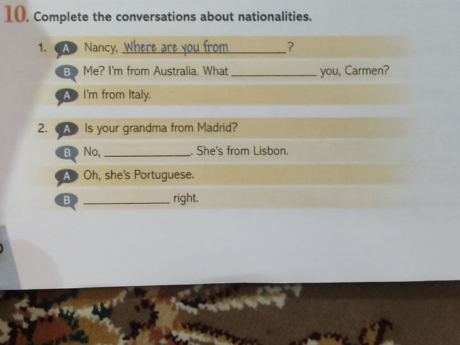 10. Complete the conversations about | StudyX