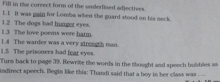 Fill in the correct form of the underlined | StudyX