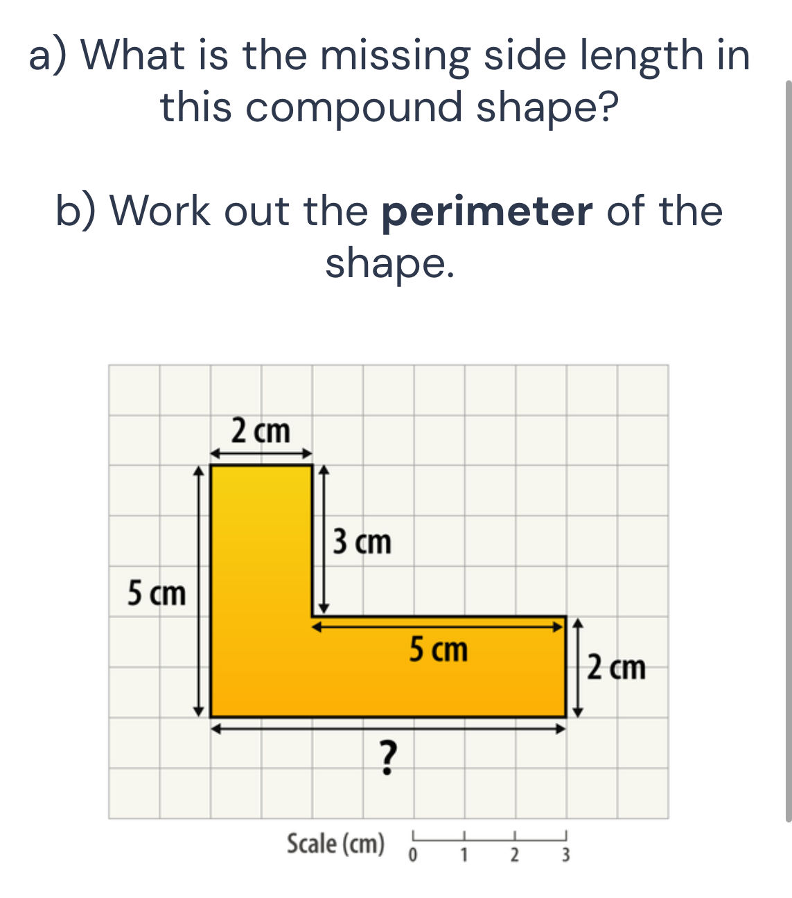 a) What is the missing side length in this | StudyX