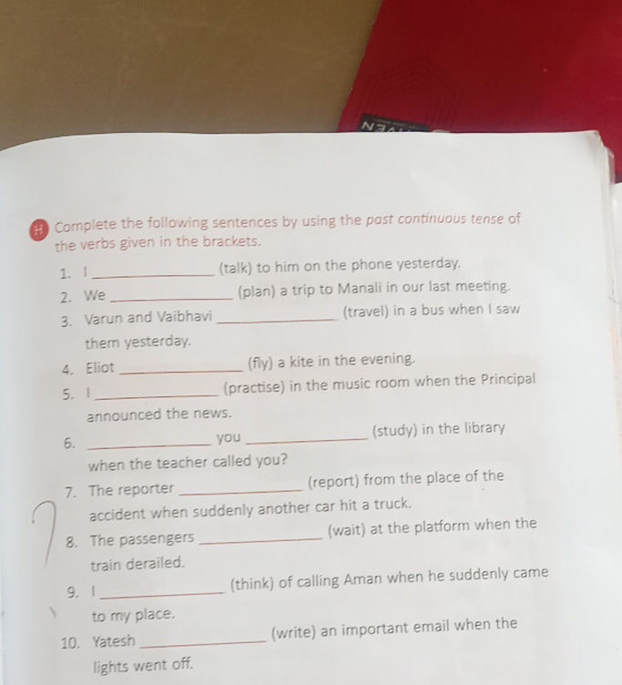 Complete the following sentences by using | StudyX