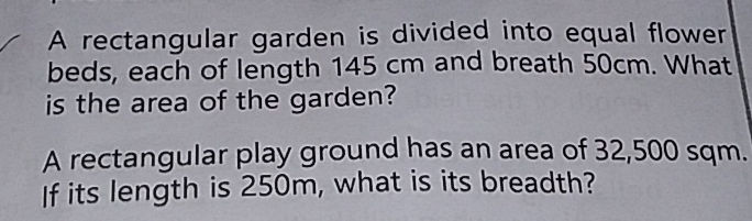 A rectangular garden is divided into equal | StudyX