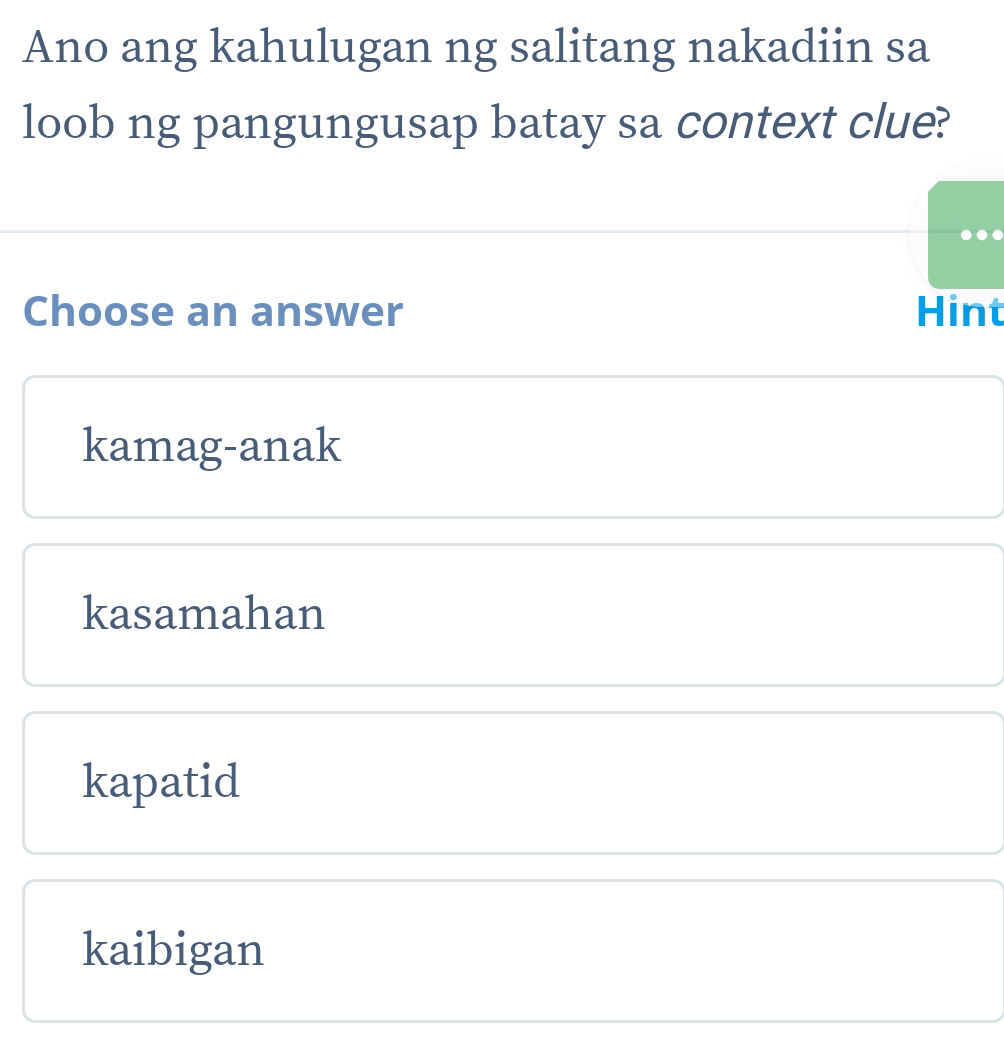 Ano ang kahulugan ng salitang nakadiin sa | StudyX