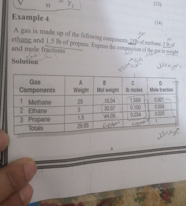 Example 4 A gas is made up of the following | StudyX