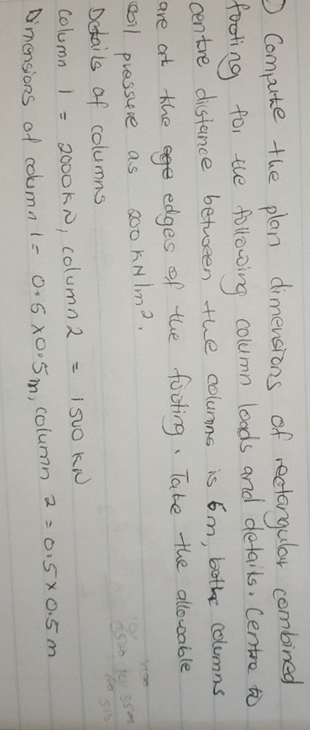 Compute the plan dimensions of rectangular | StudyX