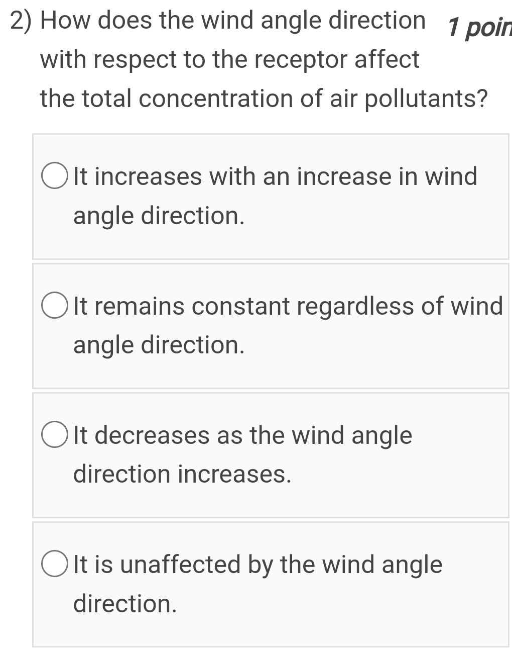 2) How does the wind angle direction with | StudyX
