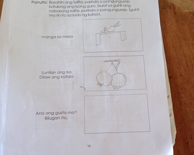 Panuto Basahin ang salita parirala o | StudyX