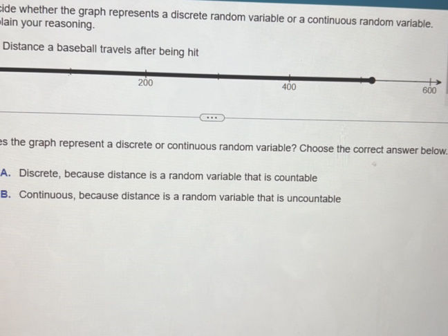 Does the graph represent a discrete or | StudyX