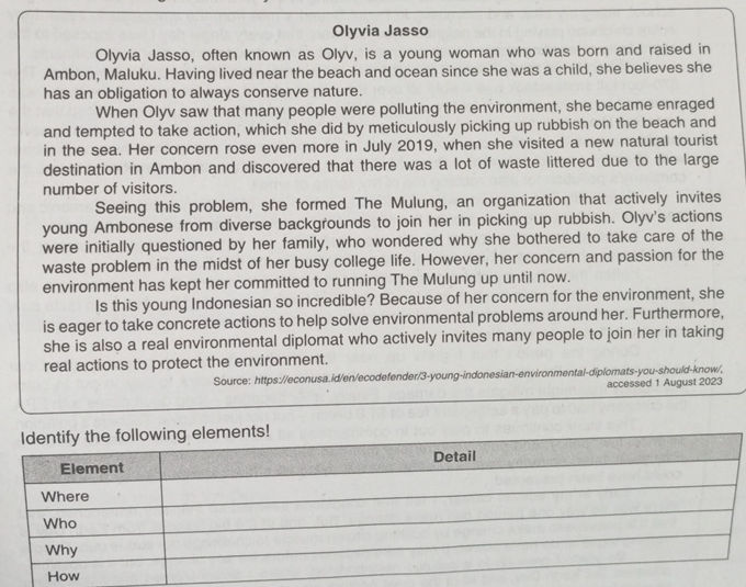Identify the following elements Element | StudyX