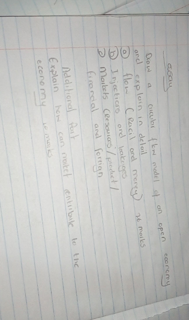 essay Draw a circular flow model of an open | StudyX