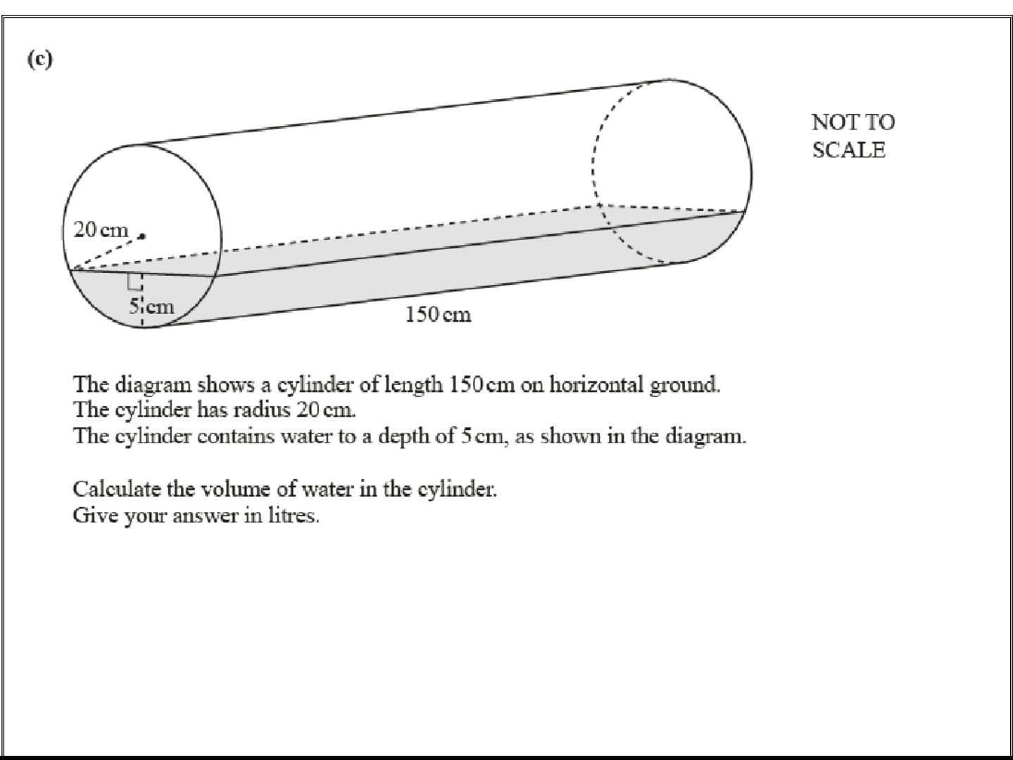 The diagram shows a cylinder of length 150 | StudyX