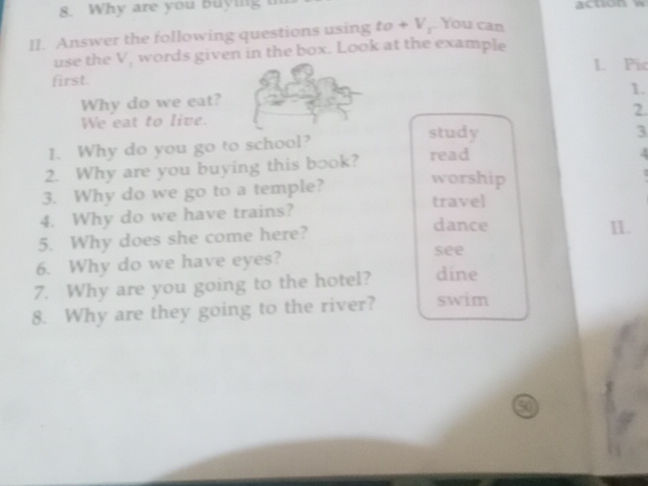 II. Answer the following questions using to | StudyX