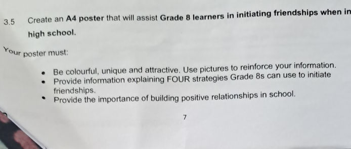 3.5 Create an A4 poster that will assist