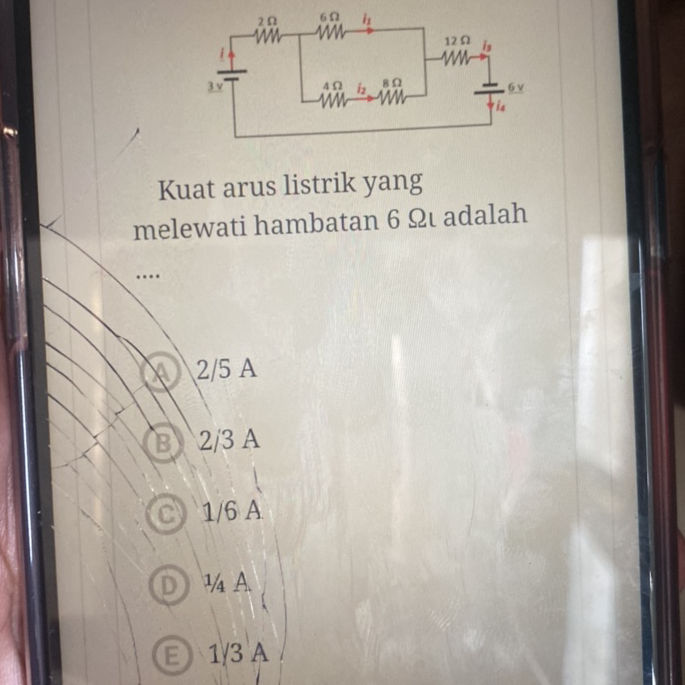 Kuat arus listrik yang melewati hambatan 6 | StudyX