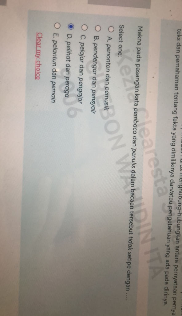 Makna pada pasangan kata pembaca dan penulis | StudyX