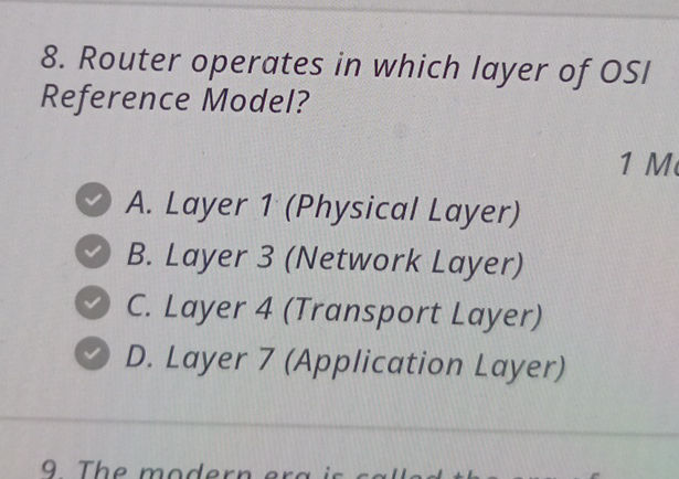 Router operates in which layer of OSI