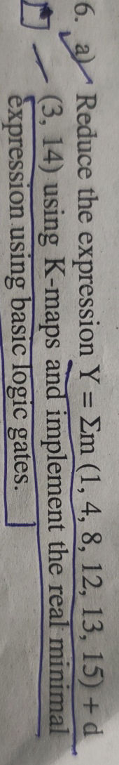 6 a) Reduce the expression Y= | StudyX