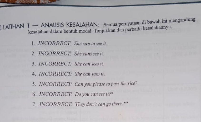 LATIHAN 1 ANALISIS KESALAHAN Semua | StudyX