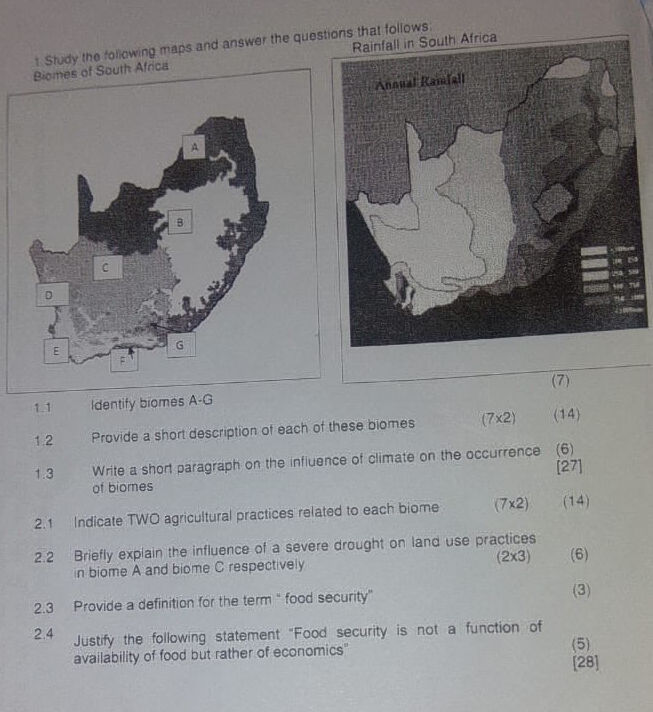 1 Study the following maps and answer the | StudyX